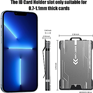 ONLOOKER Wallet for Men - Slim Aluminum Metal Money Clip Wallet with 1 Clear Window, ID Card Holder Holds Up 15 Cards with Cash Clip, Ultra-Thin Minimalist Wallet (Black)