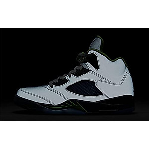 Nike Men's Air Jordan 5 Retro Sneaker, Silver/Green Bean-flint Grey, 10.5
