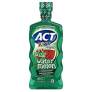 ACT Kids Anti-Cavity Wild Watermelon Fluoride Mouthwash (Pack of 2)