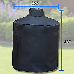 GasSaf Grill Cover for Large Big Green Egg, Extra Large Big Green Egg, Kamado Joe 24 and Others Heavy Duty Waterproof Premium Outdoor Grill Cover(35.5" Dia X 48" H)