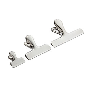 Stockroom Plus Metal Chip Clips for Food Storage, Stainless Steel Bag Clips for Kitchen Supplies (3 Sizes) - Set of 10