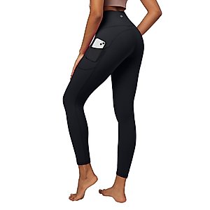 IUGA High Waist Yoga Pants with Pockets, Leggings for Women Tummy Control, Workout Leggings for Women 4 Way Stretch Black