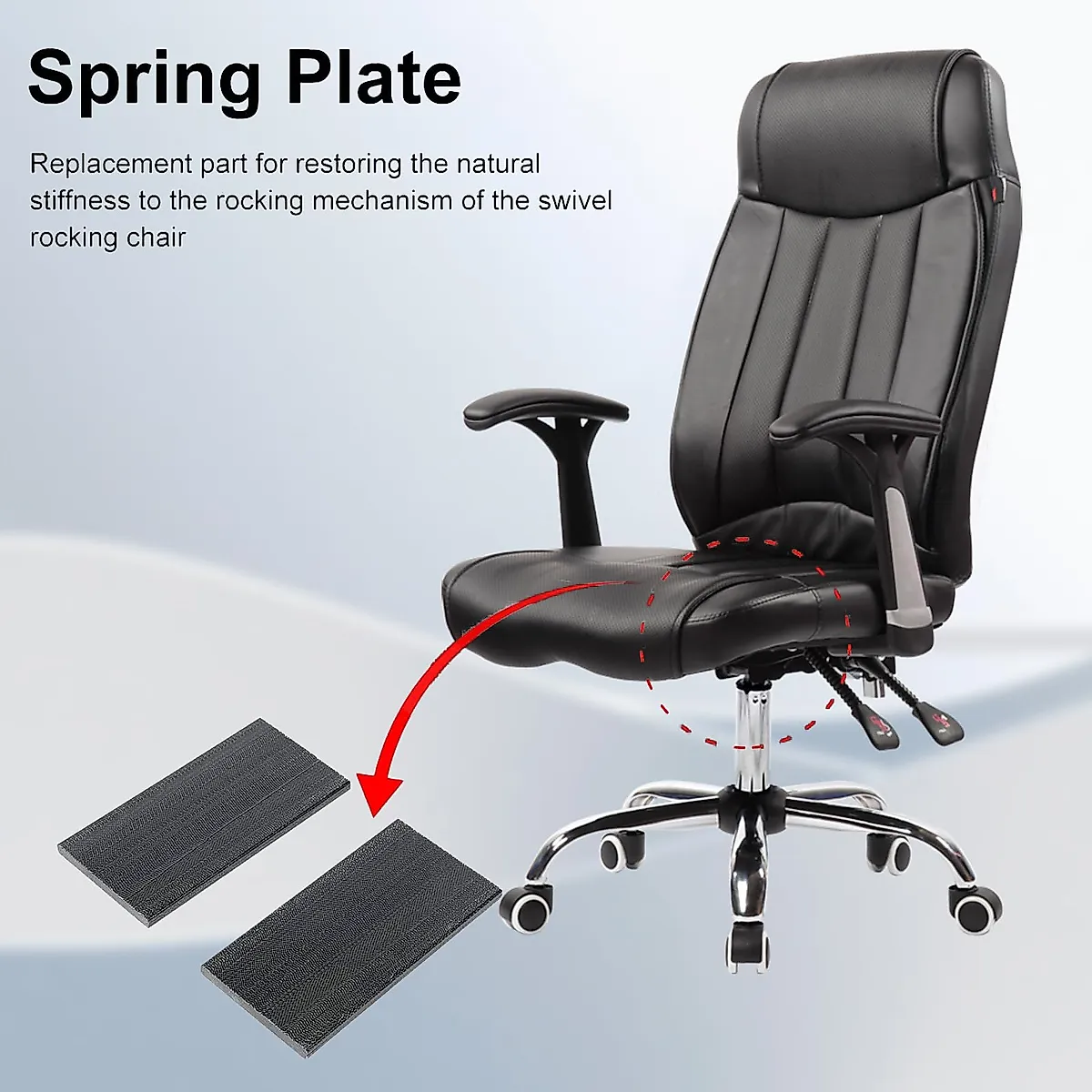 WeoTca Patio Chair Spring plate Rotating rocker Fiberglass replacement plate Outdoor Patio Furniture Universal Replacement fitting, 5 x 2.5 x 0.25 Inch, black (4Pieces)