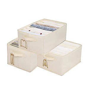 LVQING Clothes Drawer Organizers，Wardrobe Clothes Organizer Wardrobe Boxes with X-Large Compartments Clothes Organizer for Closet with Support Board Sturdy and Stackable Bins for Wardrobe