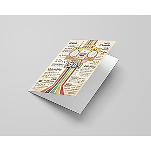 Katie Doodle - Super Cute, 40th Birthday Card, (Handmade in USA), 40th Birthday Gifts Women, 40th Birthday Decorations Man, 40th Birthday Decorations Woman, 40th Birthday Gifts Men, 1984