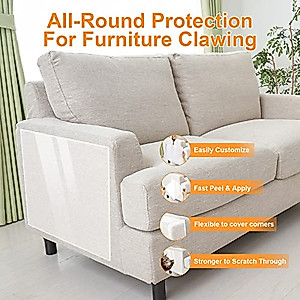 Jetczo Cat Scratch Furniture Protect, 8 Pack 17 x 12 inch Thicker Anti Scratch Furniture Protector, Heavy Duty Couch Protector from Cats
