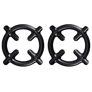 Kichvoe 6.2Inch Cast Iron Wok Support Ring 2Pcs Universal Non Slip Wok Rack Gas Ring Reducer Coffee Pot Holder Stove Trivet Electric Stove Burners - Please Tear Off The Protective Film