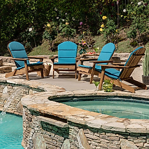 Christopher Knight Home Polyester Terry Outdoor Water-Resistant Adirondack Chair Cushions (Set of 4), Dark Teal, 4 Count (Pack of 1)