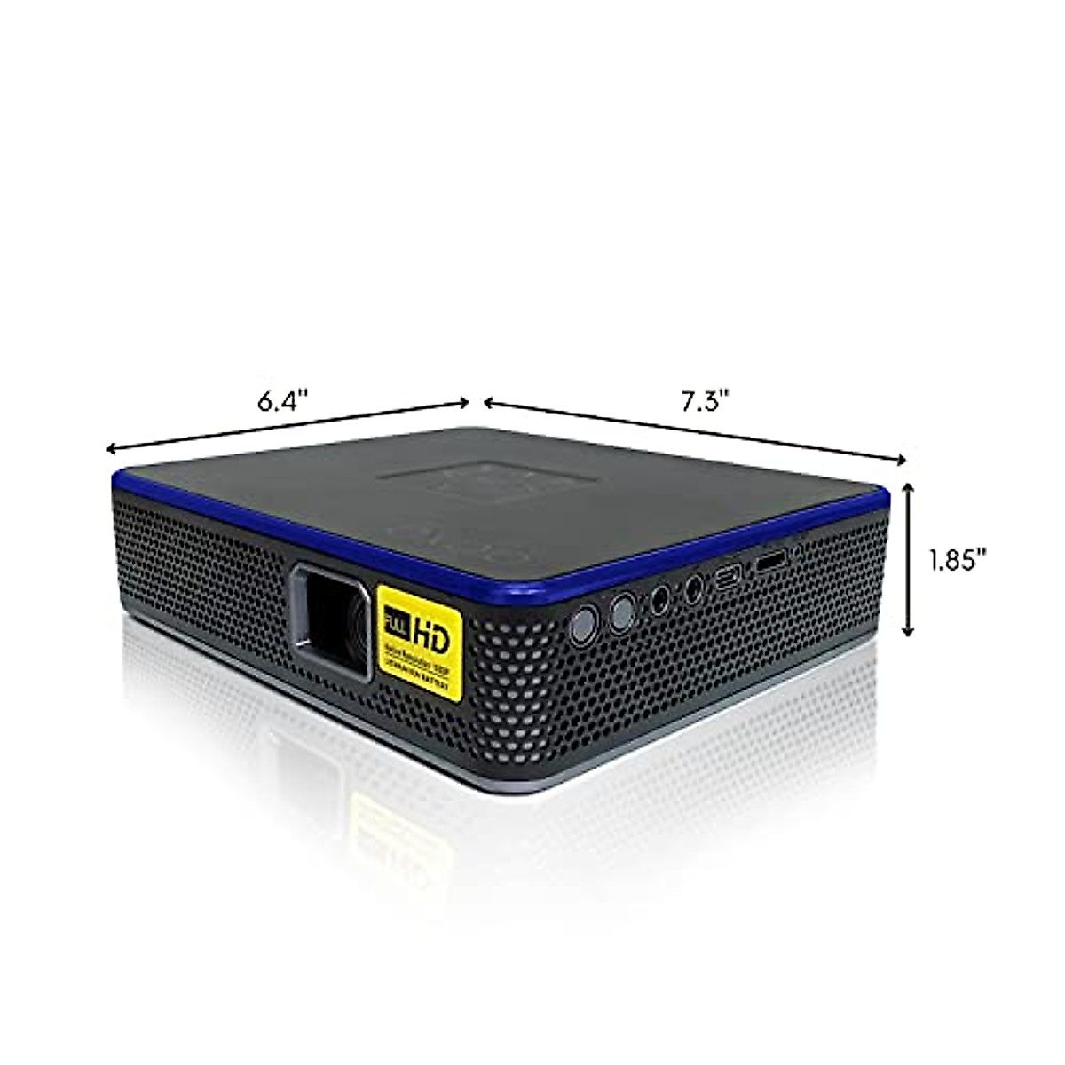 4K Support, AAXA M7 Native 1080P Full HD Portable DLP Outdoor Movie Projector, 1200 LED Lumen, 3 Hour Battery, Electric Focus, 15000mah Powerbank, HDMI/USB-C/USB/microSD Input, 30000 Hours LED