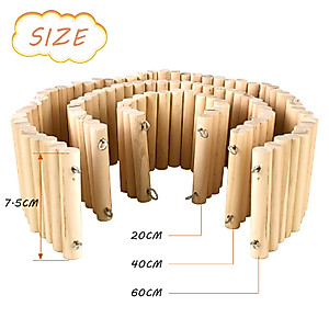 Hamster Wooden Pet Ladder Bridge: 3 Pieces Wooden Hamster Suspension Ladder Bridge, Bendable Cage Habitat Toy, Climbing Ladder & Fence Bundle for Hamster Chinchilla Mice Gerbil and Other Small Animals