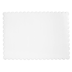Sparkle and Bash White Foil Cake Boards, Scalloped Rectangle Dessert Base (14 x 10 In, 25 Pack)