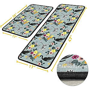 Ksoemar Cat Rugs and Mats Kitchen Floor Mats for in Front of Sink, Anti Fatigue Floor Mat for Kitchen, Padded Kitchen Mats for Standing and Kitchen Matt for Standing for Kitchen Decor 17"X30"+17"X47"