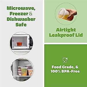 [48 Sets - Combo] Plastic Deli Containers With Airtight Lids - 8 oz, 16 oz, 32 oz. - Food Storage/Soup Containers…
