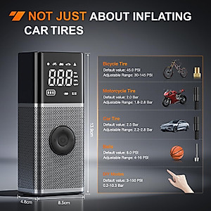 Nilight Tire Inflator Portable Air Compressor Rechargeable 12VDC 150PSI Cordless Battery Cigarette Powered 2X Faster Inflation Air Pump w/Digital Pressure Gauge for Car Motorcycle