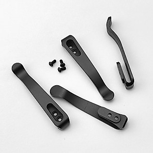 IGRIXLSD 1PC Titanium Deep Carry Pocket Clip Fits for Rick Hinderer XM18 and XM24, CNC Titanium Back Clip with 3PCS Ti T6 Screws(Black)