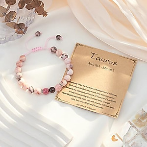 ASKRAIN Taurus Zodiac Gifts Crystal Bracelet Jewelry Protection Bracelet for Women Taurus Zodiac Sign Bracelet for Women Birthday Gifts for Women Teen Gifts Ideas
