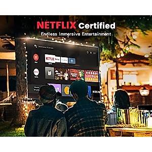 Mini Smart Projector Native 1080P, ETOE D2 Pro Portable Projector Android TV 10.0 with Prime Video, Netflix, Disney+, Video Projector 5G WiFi Bluetooth, Compatible with iOS/Android/Windows/USB