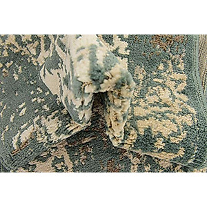 Unique Loom Tuareg Collection Vintage Distressed Traditional Area Rug, 2 ft x 6 ft, Green/Beige