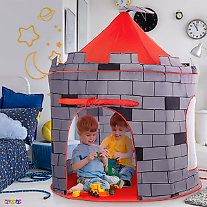 Play22 Kids Play Tent Knight Castle - Portable Pop Up Tent - Foldable into Carrying Bag - Childrens Play for Indoor & Outdoor Use - Playhouse for Boys & Girls