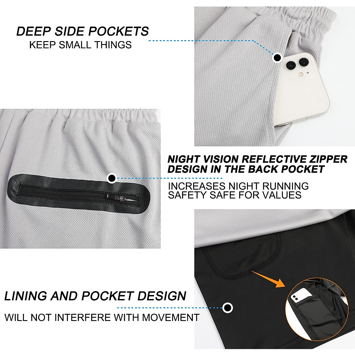 Suwangi Men's 2 in 1 Workout Running Shorts 7" Lightweight Quick-Dry Short Gym Athletic Training Yoga Short with Phone Pocket