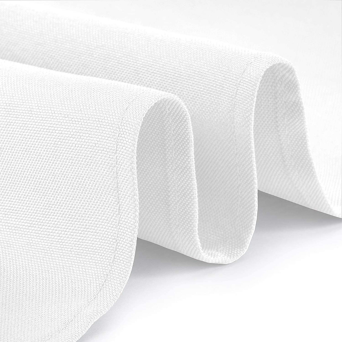 Classic White Tablecloth 90x156 - White Table Clothes for 8 Foot Rectangle Tables, 200 GSM Stain and Wrinkle Resistant Washable Fabric [2 Pack]