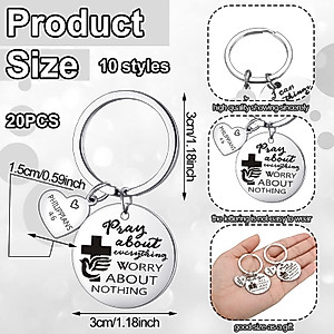 Sinmoe 20 Pieces Christian Keychains for Women Bible Verse Keychain Christian Gift for Women Faith Religious Keychains for Women Men Christian Inspirational Keychains Easter Prayer Christian Keyring