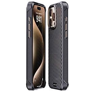 REBEL Case for iPhone 15 Pro Max [Gen-5 Aramid Fiber] Strong MagSafe Compatible, Grippy Sides, Shockproof Corners, Metal Lens + Buttons, Upgraded Protective Design, 6.7 Inch Phone 2023 (Black)