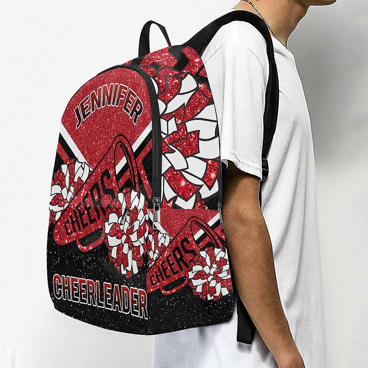 MyPupSocks Personalized Waterproof Elementary Backpack Personalized School Bags Cheerleaders for Teens with Name Text Customize School Bag Backpack