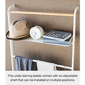 YAMAZAKI home Tower Leaning Ladder With Shelf White