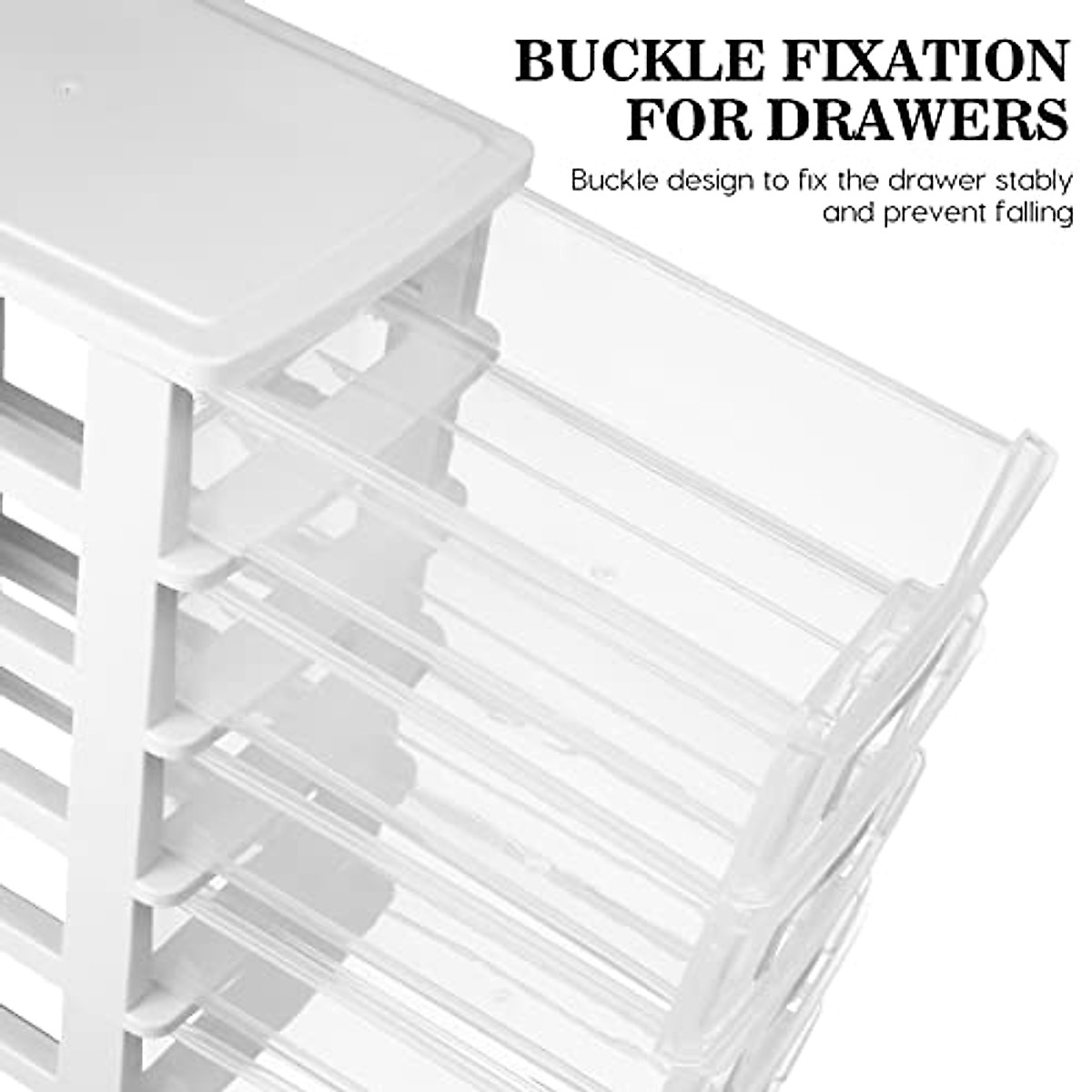 TOYANDONA Storage Cabinet 5 Drawer Plastic Storage, Storage Organizer Plastic Storage Bins with Drawers Space Saving Desktop Organizer for Crafts Small Tools Sationary and Hardware -White Bookshelf