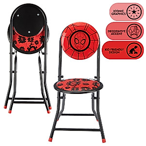 Marvel Spiderman 3 Piece Foldable Round Table and Chair Set, Ages 3+