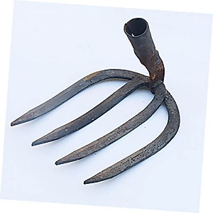 DOITOOL 4 Cleaning Tool Digging Tools Mini Tool Rake Head Replacement Mini Rake Small Shrub Rake Garden Tools Gardening Rake Lawn Forging Shrub Black Cultivator Rake