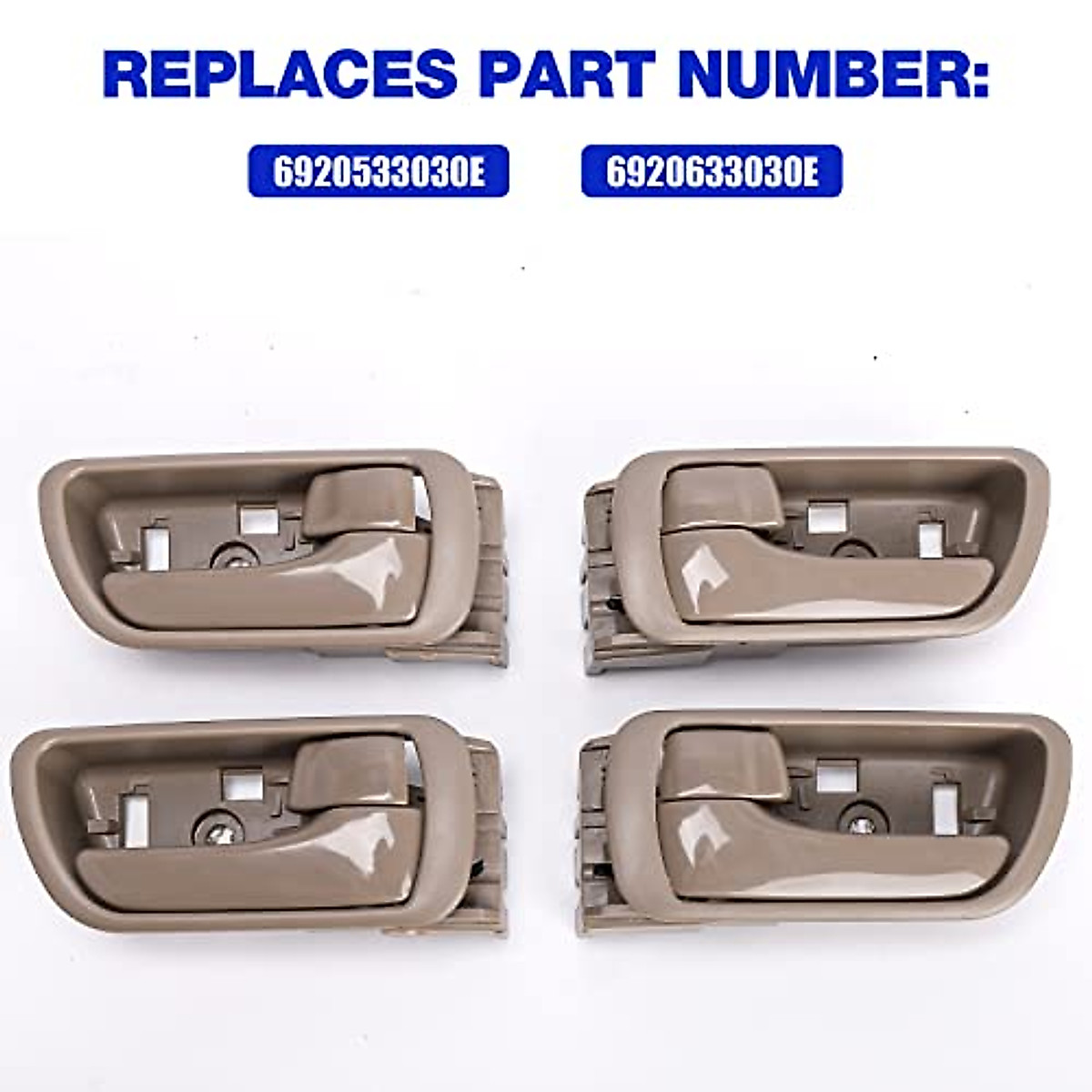 LCWRGS 4Pcs Interior Inside Door Handles Replacement for Toyota Camry 2002 2003 2004 2005 2006, Inner Door Handle Front/ Rear Driver & Passenger Side - Beige