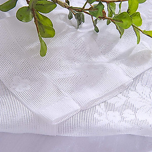 vctops Lace Sheer Kitchen Cafe Curtain Valance Floral Embroidered Rod Pocket Short Curtain for Small Window 1 Piece (51" x 16", White)