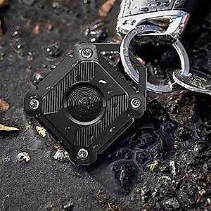 ONEJIE IP68 Waterproof Airtag Holder Case, Screw Full Cover Shock-Resistant Air Tag Key Ring, Anti-Theft Keychain Compatible with Apple Air Tag for Dog/Cat Collar, Luggage/Bag, Car Key (4 Packs)