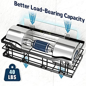 HUITEM Shower Caddy 4 Pack, Adhesive Shower Organizer Shelf with Hooks No Drilling Bathroom Shower Shelves for Inside Shower & Kitchen Storage