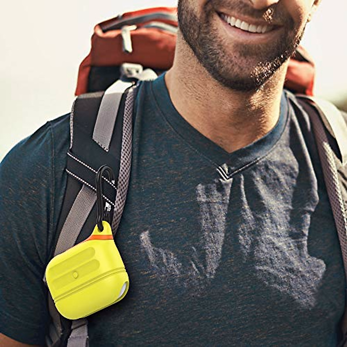 ATIMIRA for AirPods Pro 2 Case Waterproof, Anti-Lost Silicone Protective Cover, Wireless Charging & LED Visible, with Hook Compatible with for Apple AirPods Pro Accessories, Night Glow Yellow