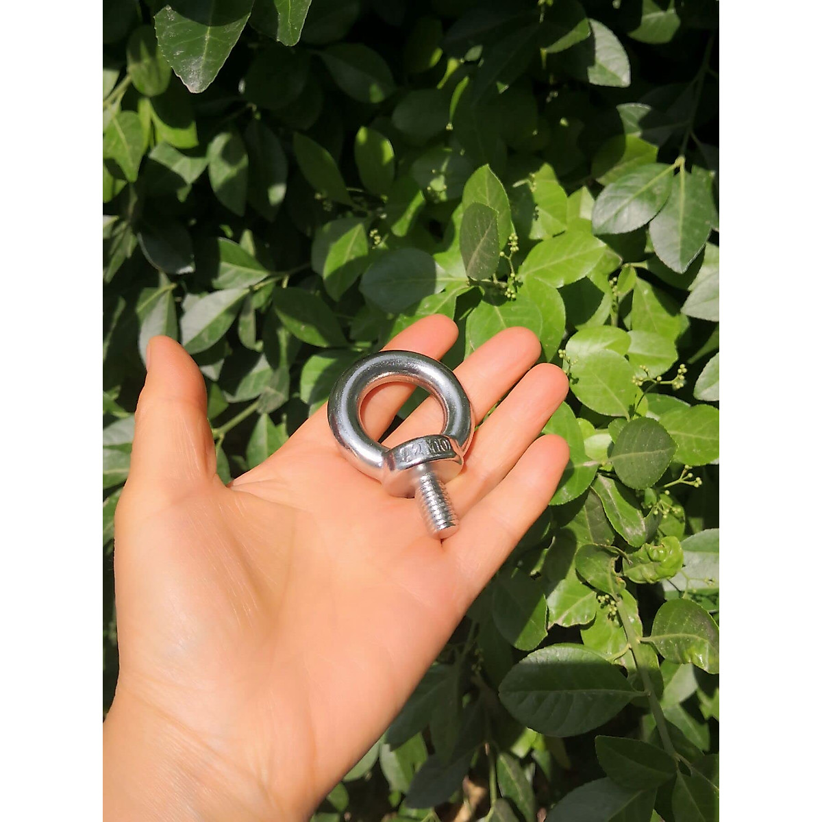 JY-MARINE Lifting Eye Bolts 304 Stainless Steel Heavy Duty Screw Bolt Male Thread Machinery Shoulder Lifting Ring Eye Bolt with Lock Nuts and Flat Washers,2Pcs (M12)