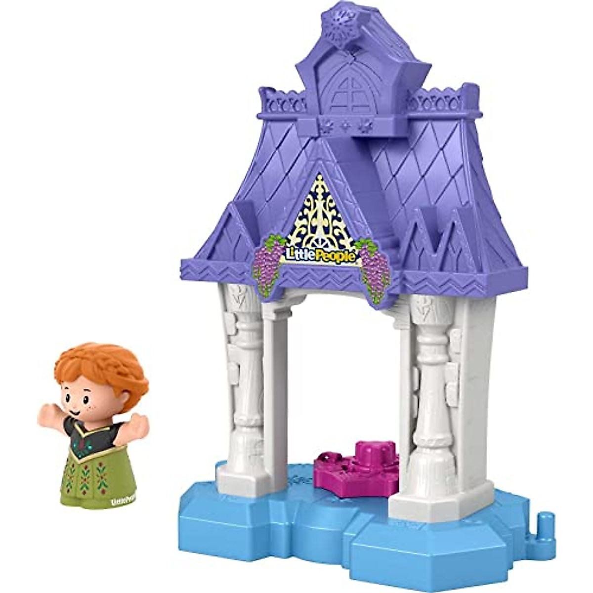 Fisher-Price Little People Toddler Toy Disney Frozen Anna in Arendelle Portable Playset with Figure for Ages 18+ Months