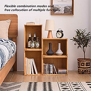 KIRIGEN Stackable Wood Storage Cube/Basket/Bins Organizer for Home Books Clothes Toy Modular Open Cubby Storage System - Office Cubical Bookcase Closet Shelves C26-NA