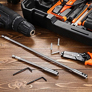 1/4 Drill Bit Extension Set 6" and 12" High-Carbon Steel Wood Spade Drill Bit Extender with 2 Pieces Key Spade Bit Extension Set for Wood Turners Furniture Carpentry and Construction(4PCS)