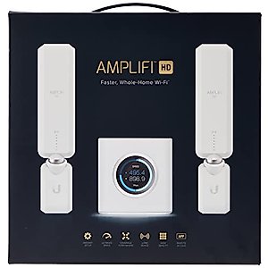 AmpliFi HD WiFi System by Ubiquiti Labs, Seamless Whole Home Wireless Internet Coverage, HD WiFi Router, 2 Mesh Points, 4 Gigabit Ethernet, 1 WAN Port, Ethernet Cable, Replaces Router & WiFi Extenders