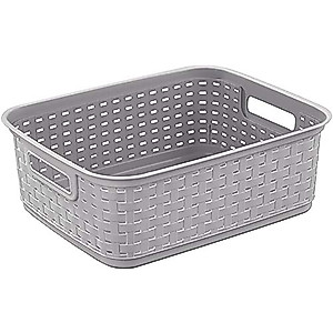 Sterilite 12726A06 15" X 12.25" X 5.25" Cement Short Weave Basket