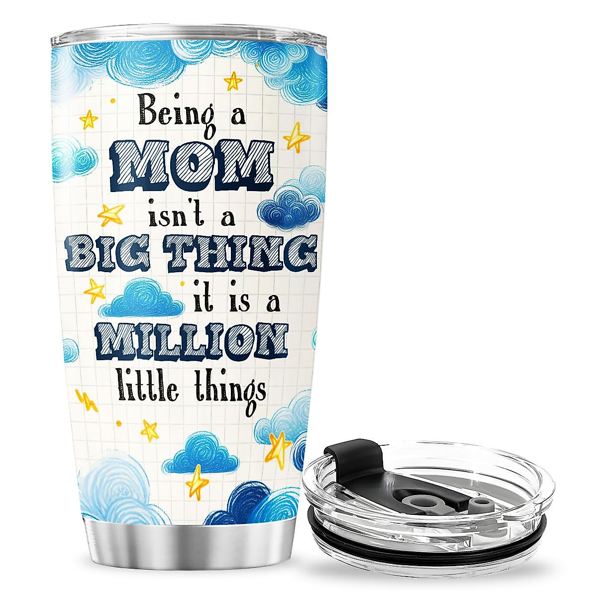 JENOIS Mom Gifts, Tumbler 20 Oz With Lid And Straw, Mama Cups Mother For Funny Tumblers Women Mothers Day Handle Coffee Insulated, Being A Mom