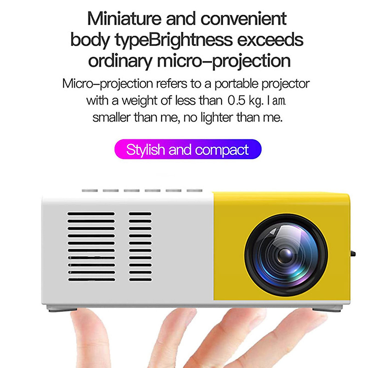 #kyEF3E Small Household Mini Projector Led Portable Projector Supports Hd 1080P Outdoor Mobile Power Supply