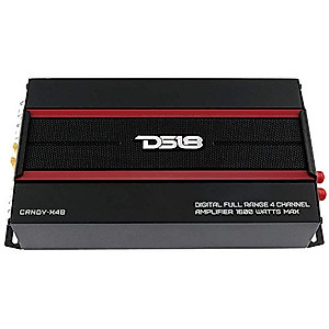 DS18 CANDY-X4B Amplifier in Black - Class D, 4 Channels, 1600 Watts Max, Digital, 2/4 Ohm - Don't Sacrifice Space for Power - Compact Mini Ampflier for Speakers in Car Audio System
