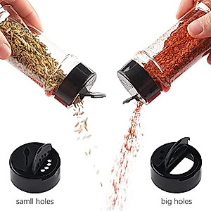 Qeirudu 14 Pack 3 oz Clear Plastic Spice Jars with Shaker Lids and Labels, Empty Spice Bottles Plastic Seasoning Containers for Storing Spice Herbs Powders Salt and Pepper