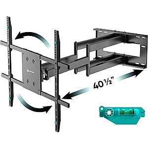 ONKRON Heavy Duty TV Wall Mount for 42-110 Inch TVs & Interactive Panels up to 220 lbs - Full Motion Swivel & Tilt, Black