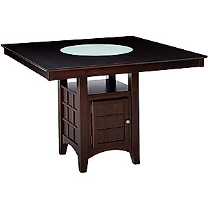 Coaster Gabriel Counter Height Dining Table with Storage Pedestal Base Cappuccino