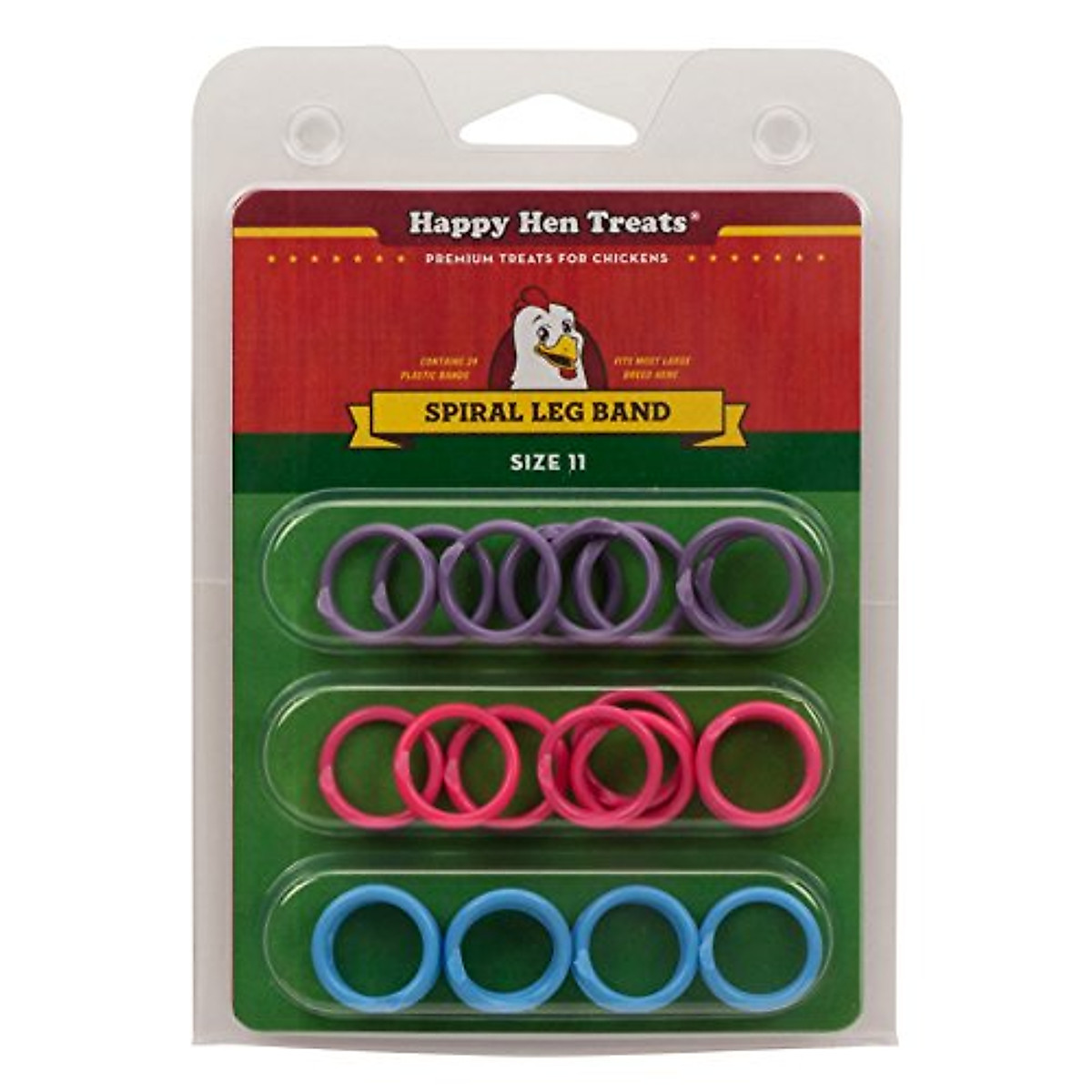 Happy Hen Treats Spiral Leg Bands for Pets, Size 11